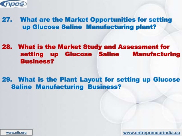 Glucose Saline Solution Manufacturing Plant (IV fluids Used in Hospitals, Nursing Homes ...