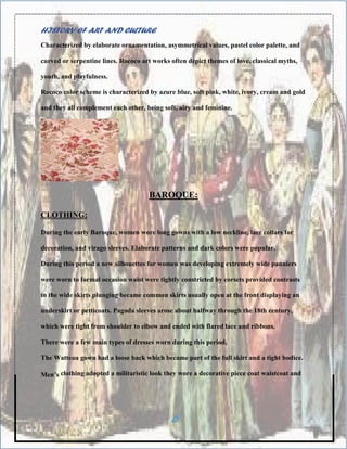 clothing and prints of renaissance, baroque and rococo time period | PDF