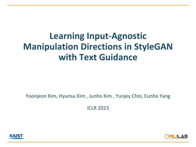 Y. Kim, ICLR 2023, MLILAB, KAISTAI | PDF