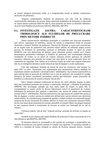 Y evaluarea eficacitatii tribologice a fluidelor de prelucrare prin ...