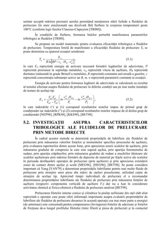 Y evaluarea eficacitatii tribologice a fluidelor de prelucrare prin ...