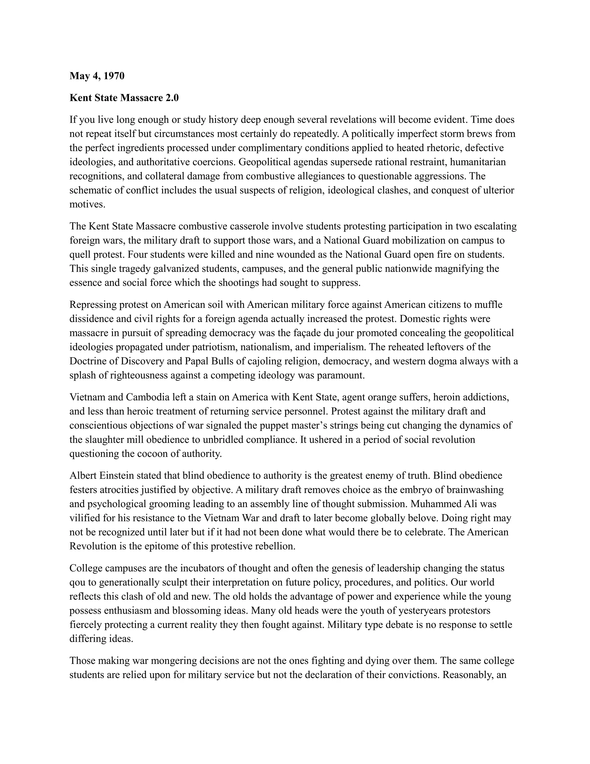 Kent State Massacre 2.0 | PDF