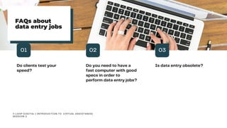 Data Entry | Virtual Assistance Course | PPT