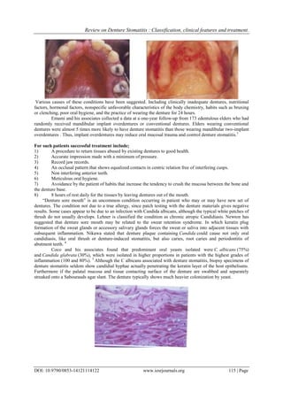 Treatment For Denture Stomatitis