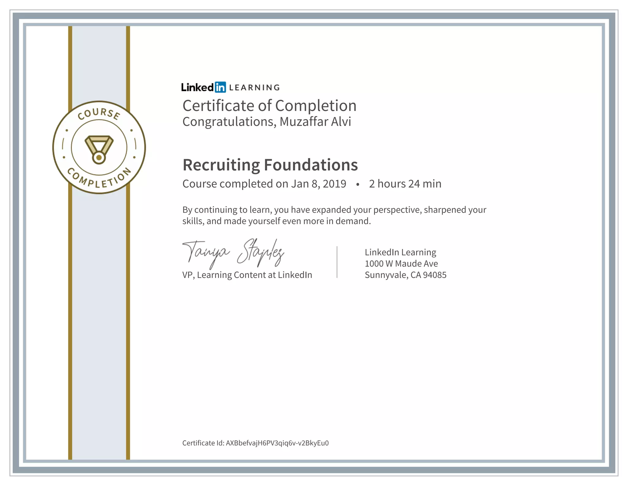 Certificate ofcompletion recruiting foundations | PDF