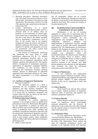 Development Of An Effective Industrial Maintenance Practice For Plant ...