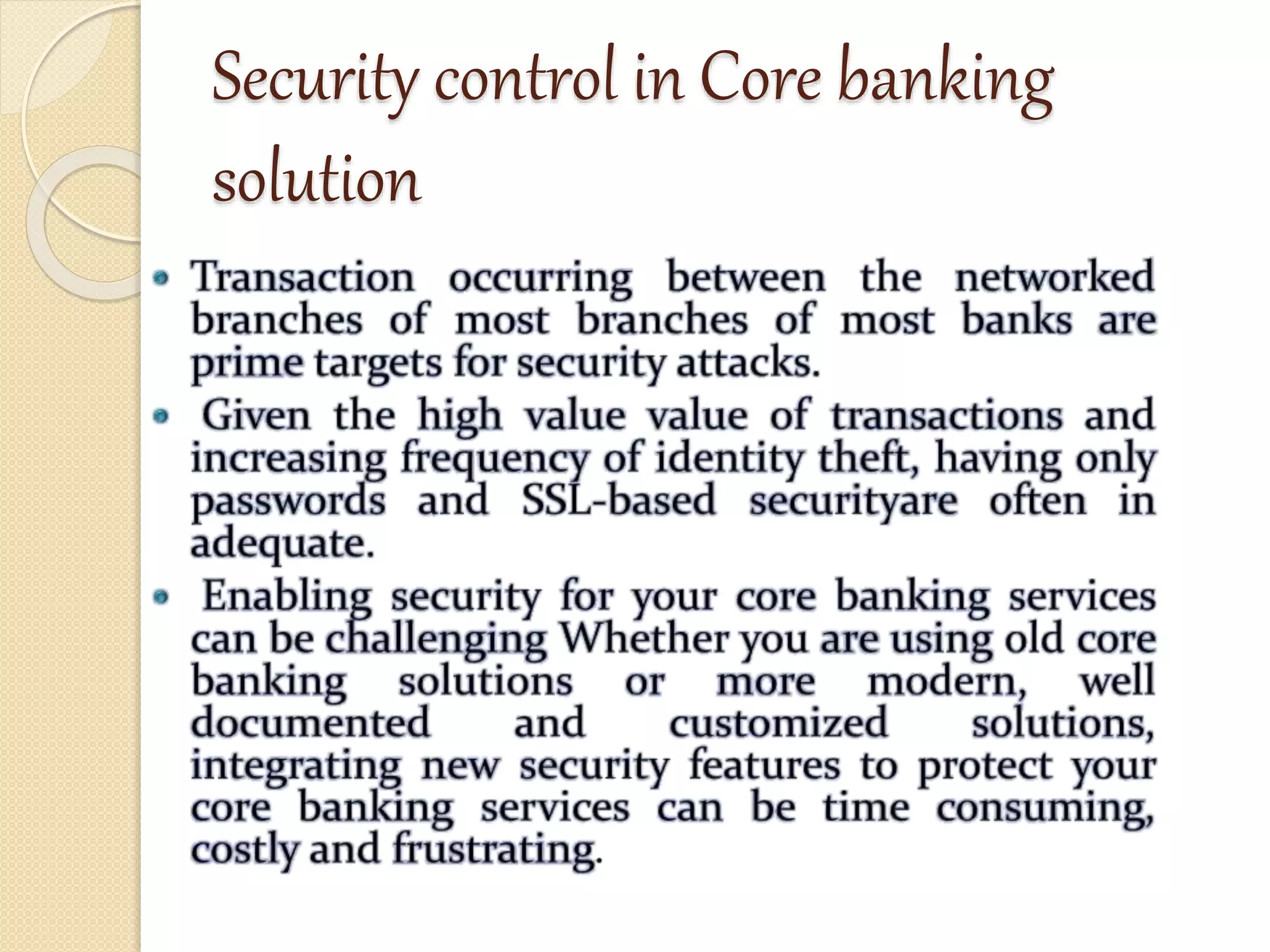 Core banking systems : by yogesh khatri | PPTX
