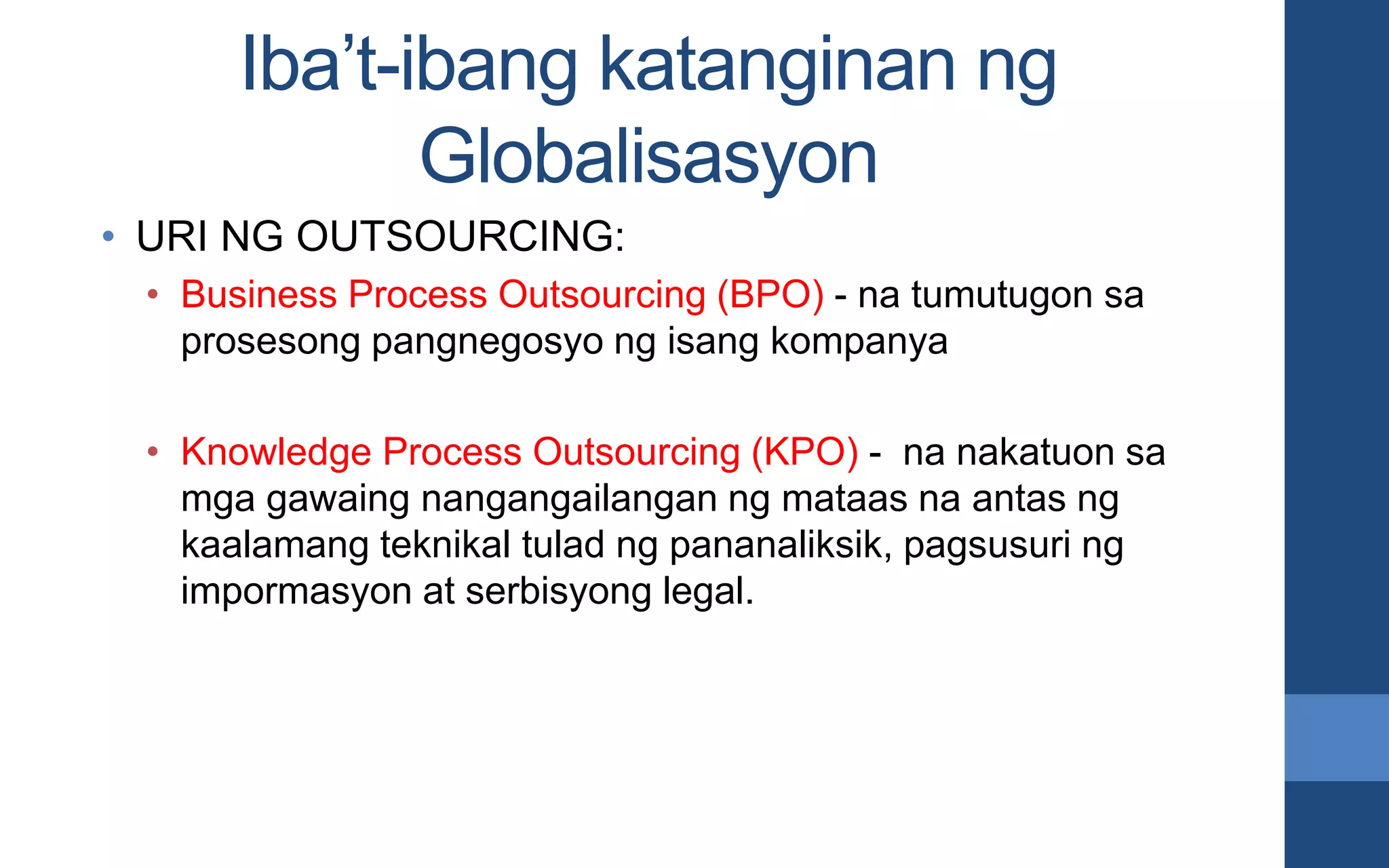 GRADE 10 GLOBALISASYON | PPTX