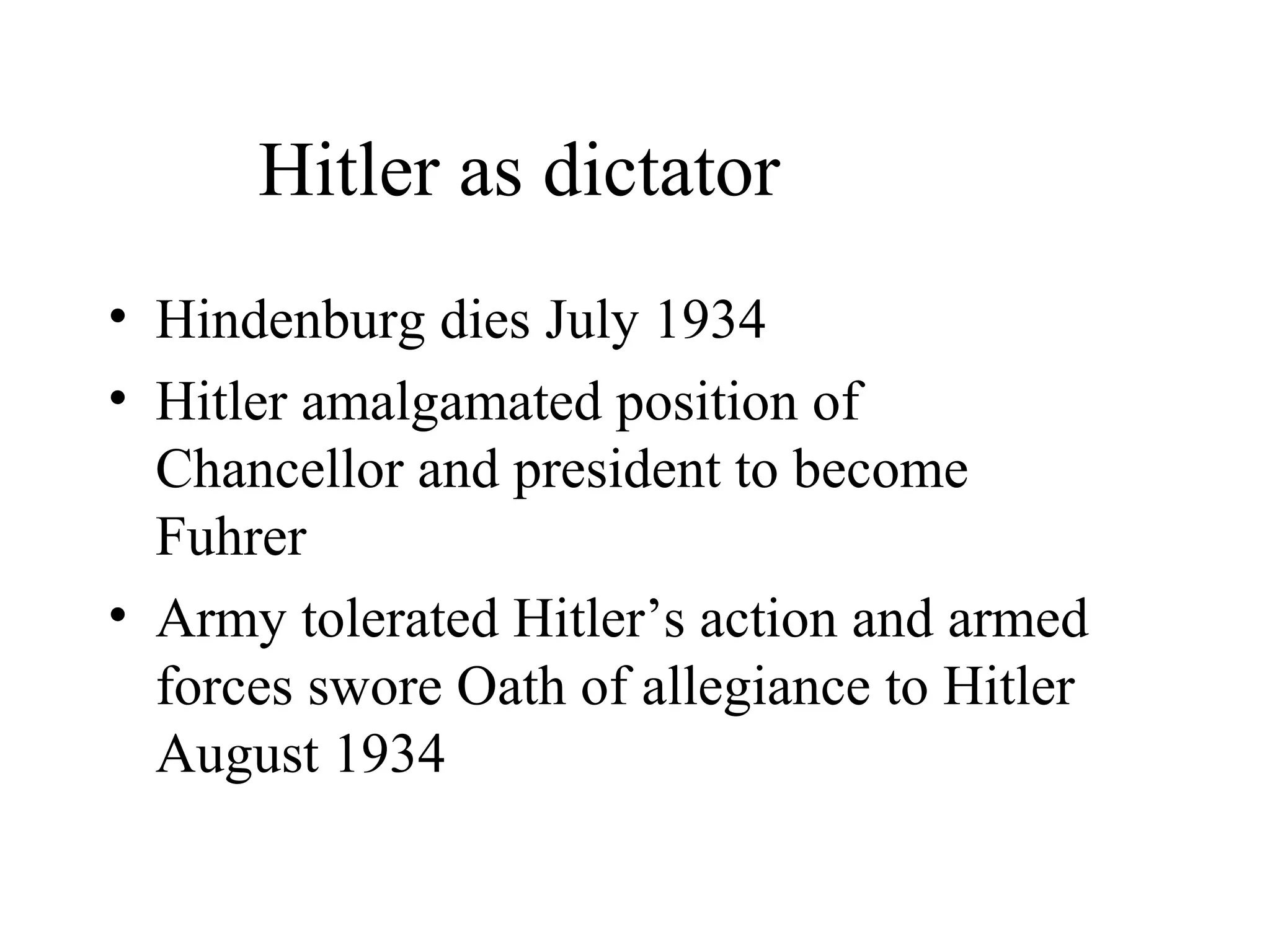 Hitler Consolidation of Power | PPT