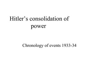 Hitler Consolidation of Power | PPT