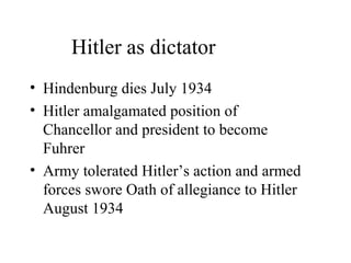 Hitler Consolidation of Power | PPT