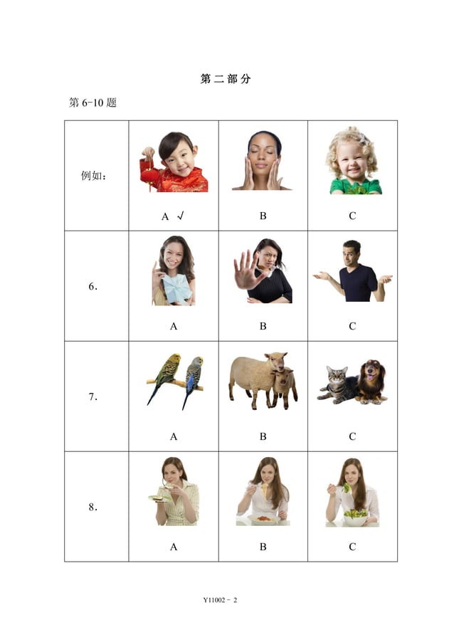 Y11002 (CHINESE PROFICIENCY TEST YCT 1) | PDF