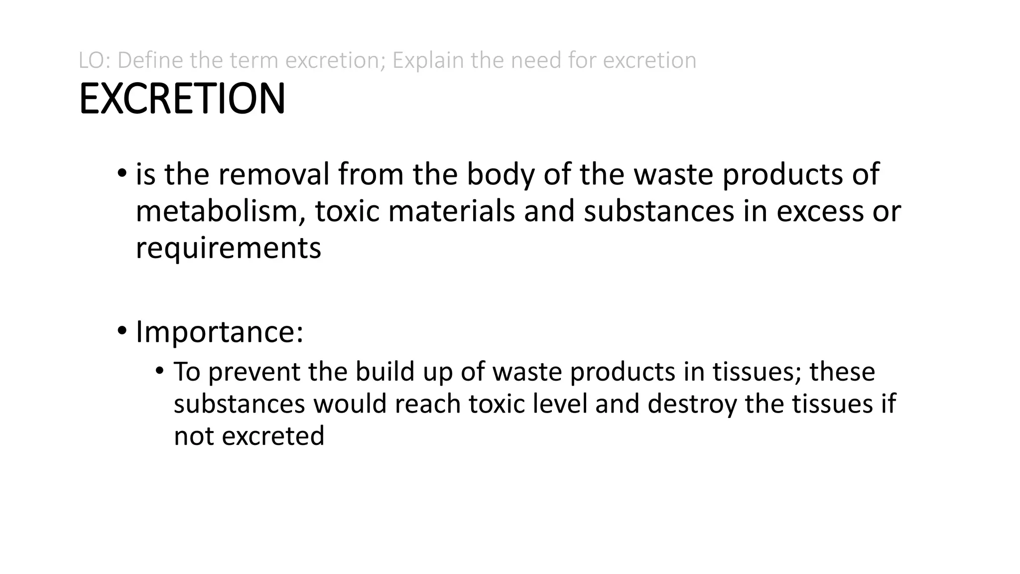 Excretion in humans | PPTX