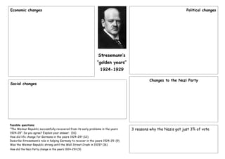 Y11 germany revision templates | PDF