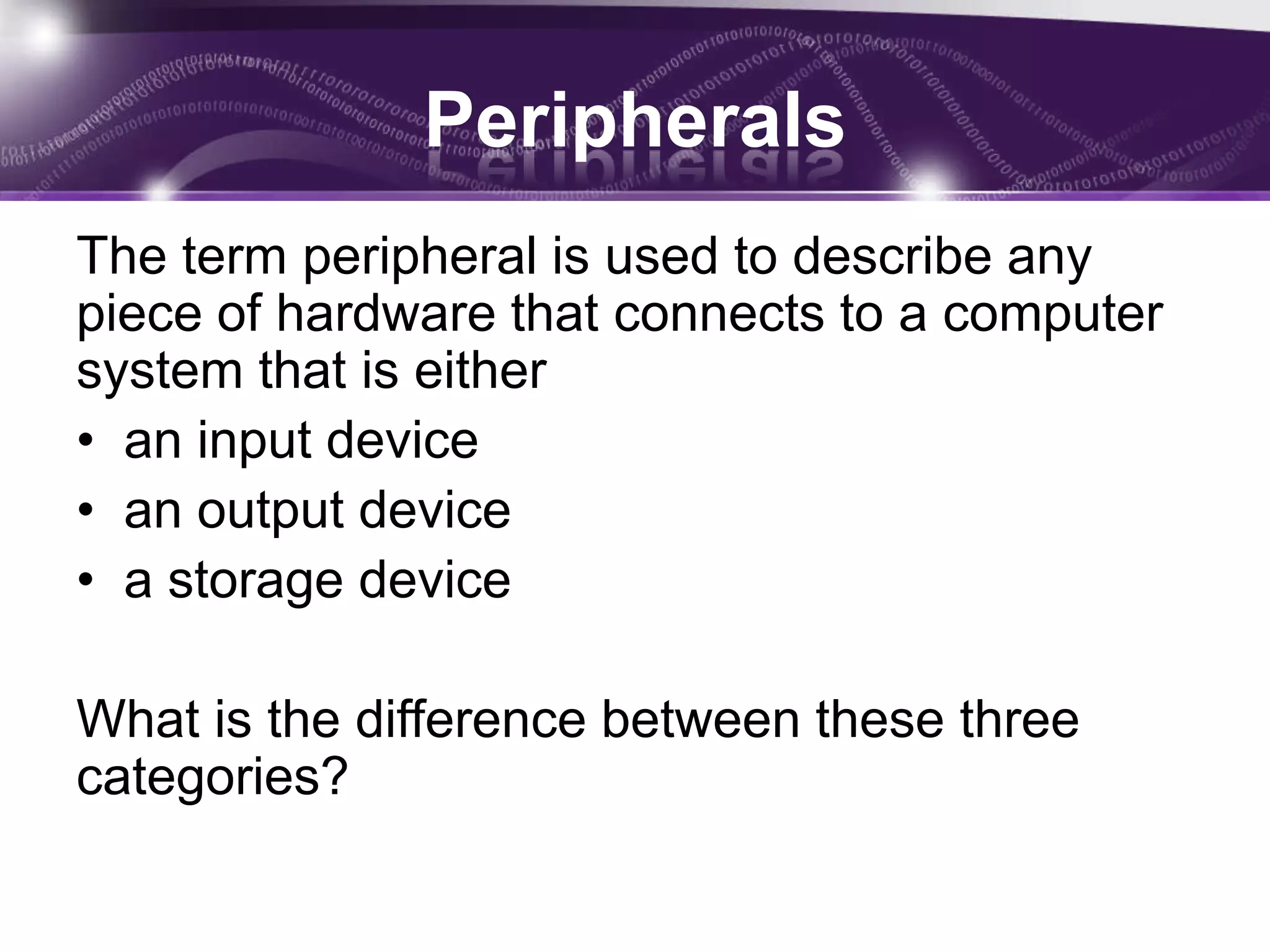Y12 peripherals | PPT