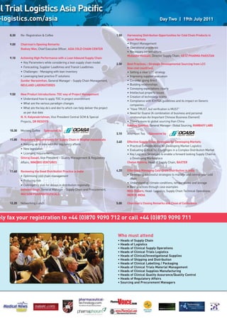 Pharmaceutical & Clinical Trial Logistics Asia Pacific | PDF