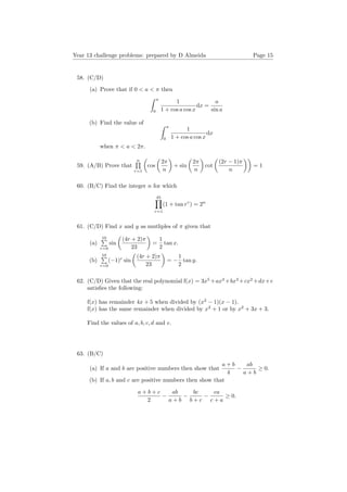 Year 13 challenge mathematics problems 107 | PDF