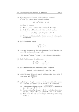 Year 13 challenge mathematics problems 107 | PDF