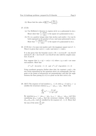 Year 13 challenge mathematics problems 107 | PDF