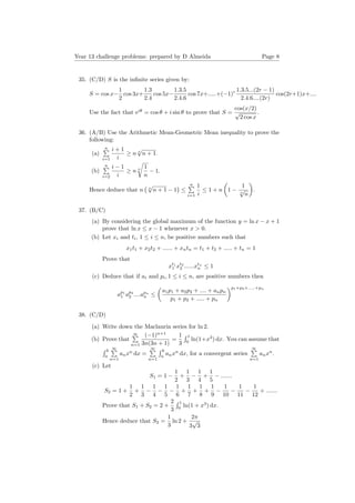 Year 13 challenge mathematics problems 107 | PDF