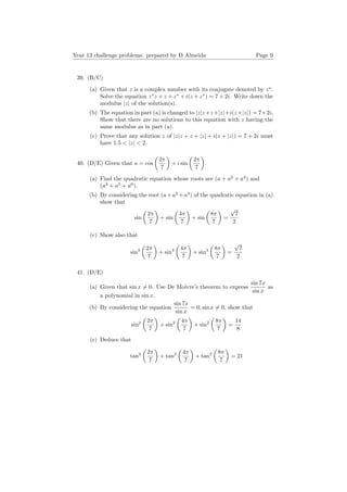 Year 13 challenge mathematics problems 107 | PDF