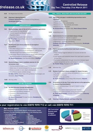 Controlled Release conference, London, 30th-31st March | PDF