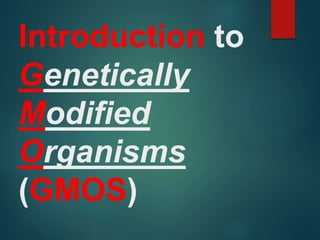 Genetically Modified Organisms 01 | PPT