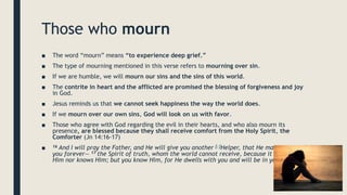 Y1B1new The Beatitudes Part I.pptx tqest | PPTX | Spirituality ...