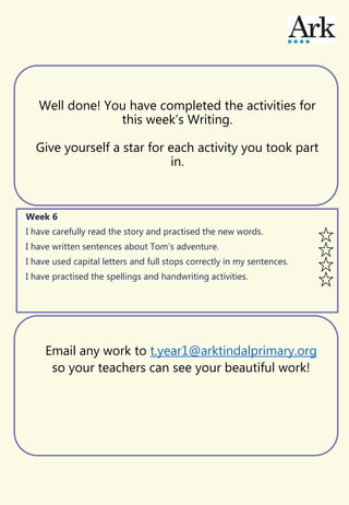 Year 1 Writing Week 6 | PPTX