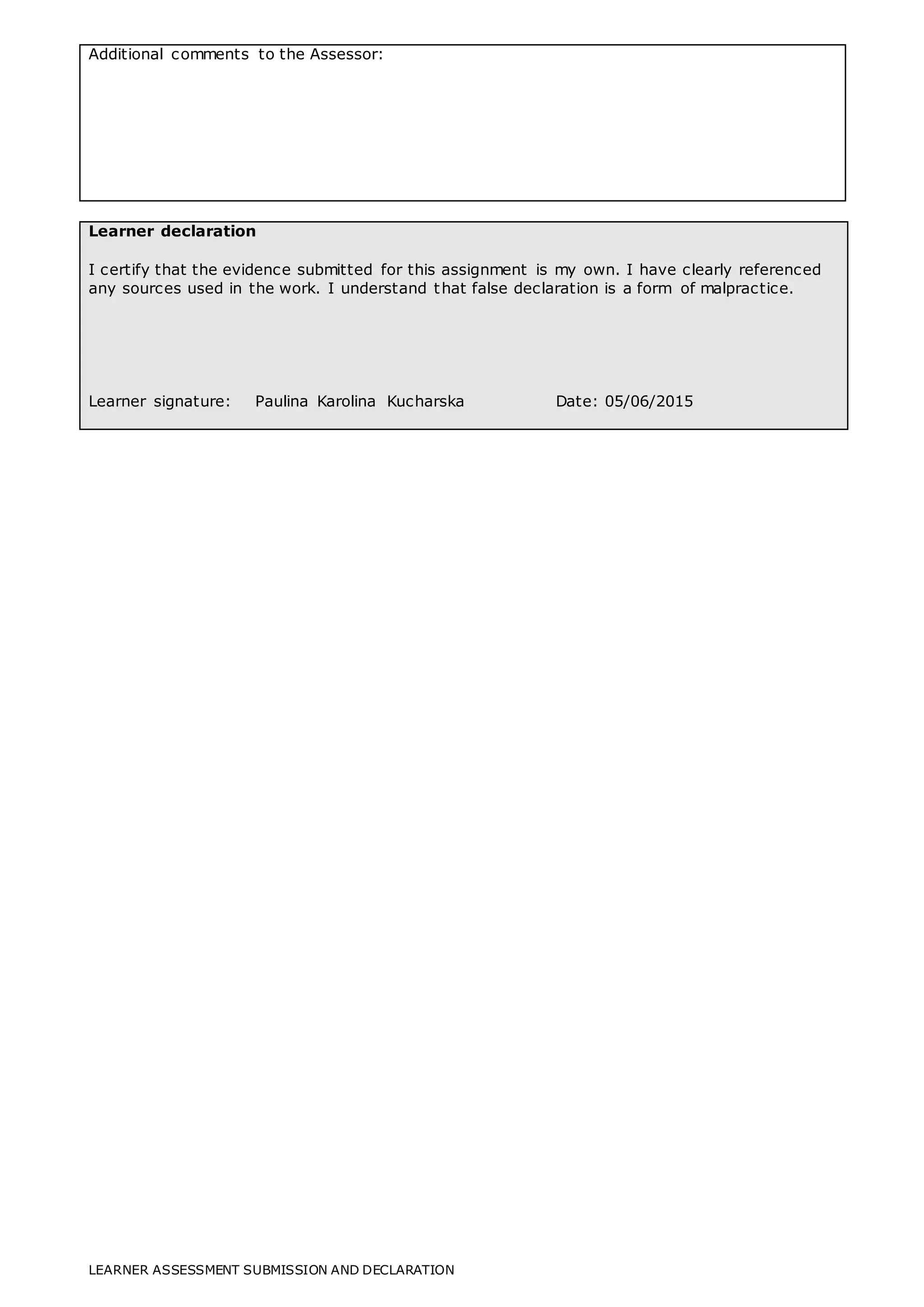 Y1 Games IOg2 learner assessment submission declaration | PDF