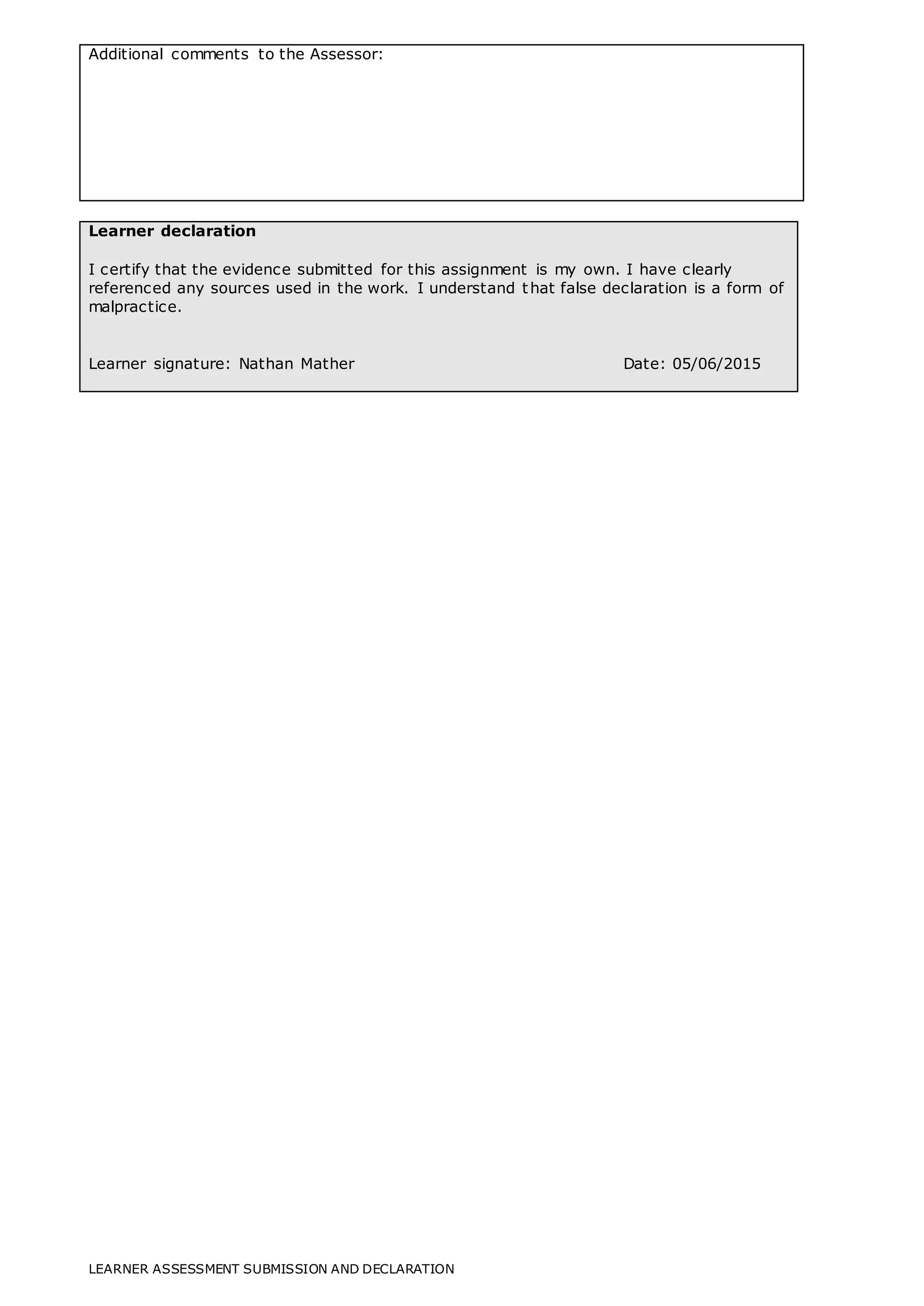 Y1 games ig2 learner assessment submission declaration | DOCX
