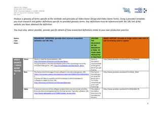 Using a 3D Game Engine | DOCX