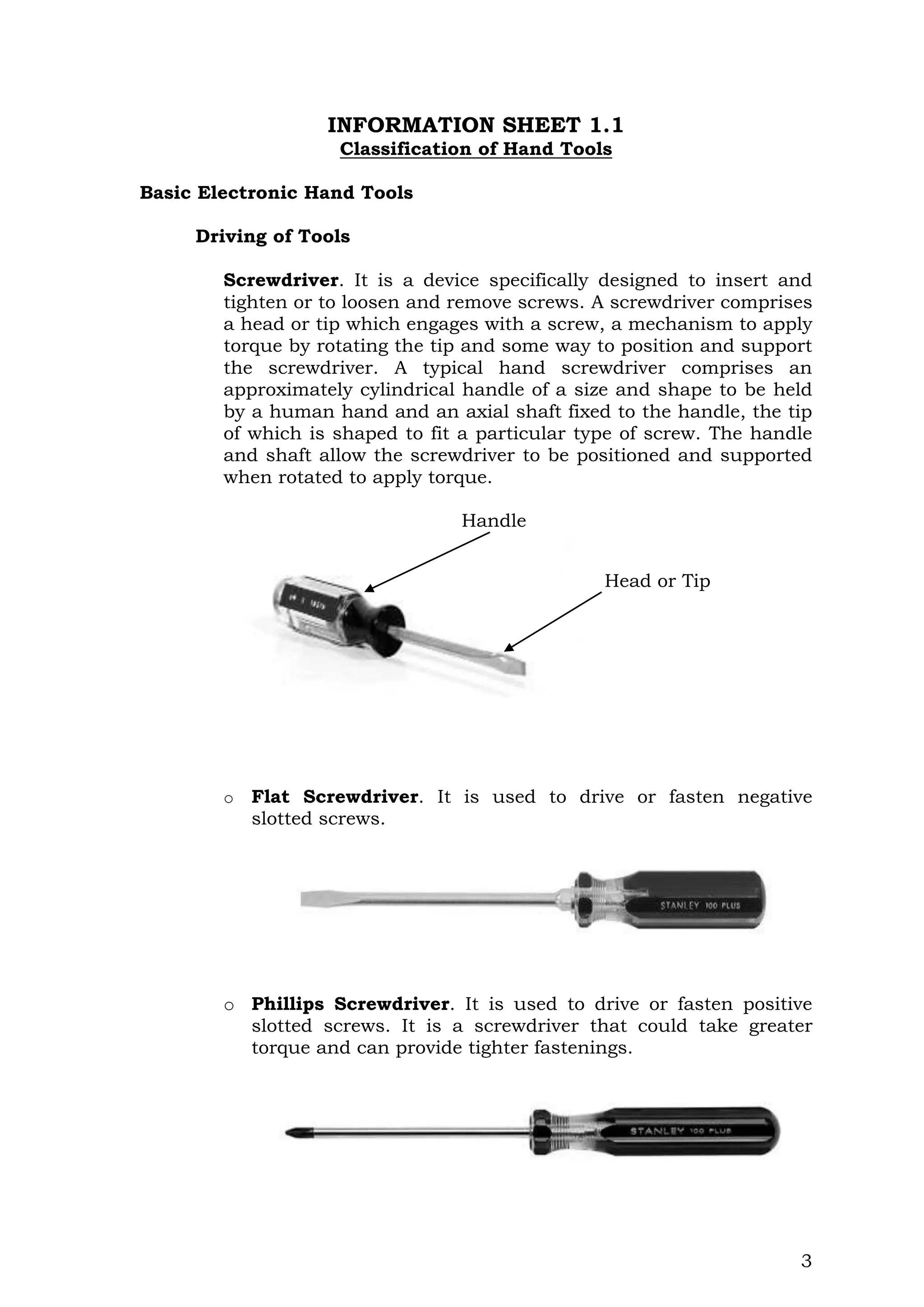 TLE CES NC II Y2 - Module 1 - Using Basic Electronic Hand Tools.doc