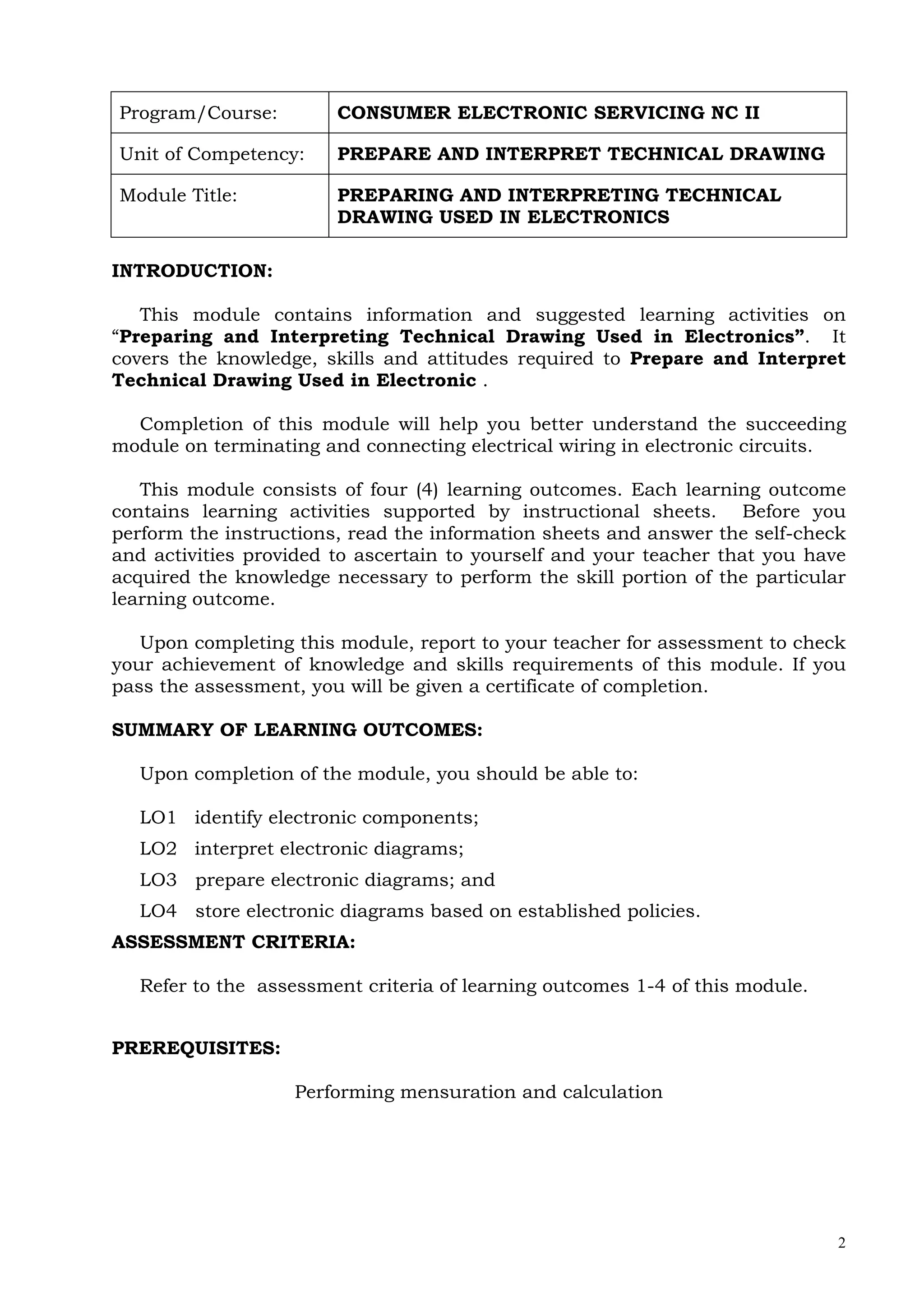 TLE CES NC II Y2 - Module 3 - Interpreting Technical Drawing.doc