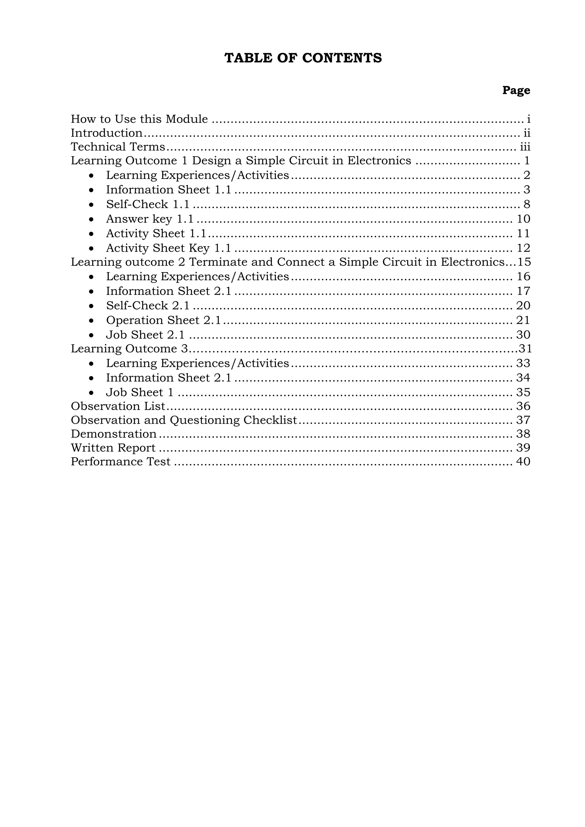 Tle Ces Nc Ii Y2 Module 4 Terminating And Connecting Of Electrical Wiring And Electronic
