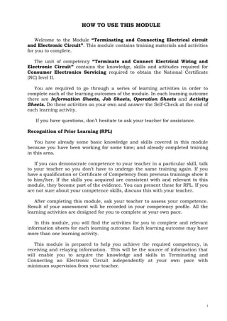 TLE CES NC II Y2 - Module 4 - Terminating and Connecting of Electrical ...