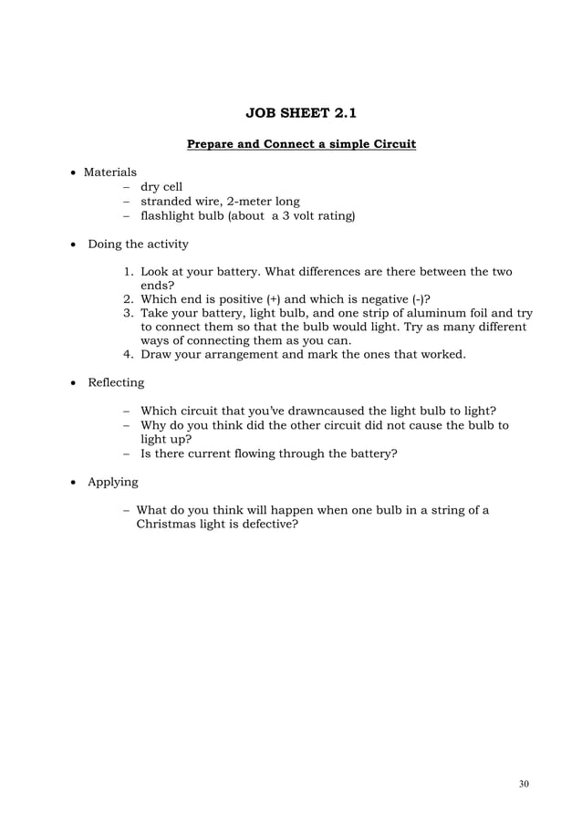 Tle Ces Nc Ii Y2 Module 4 Terminating And Connecting Of Electrical Wiring And Electronic