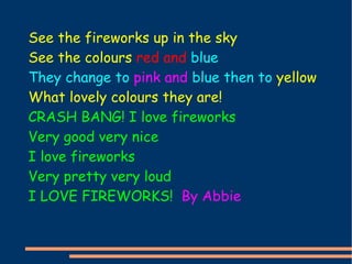 Y2 2009 Firework Poems | PPT