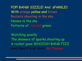 Y2 2009 Firework Poems | PPT