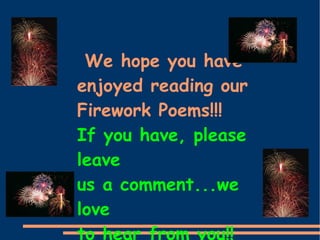 Y2 2009 Firework Poems | PPT