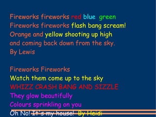 Y2 2009 Firework Poems | PPT