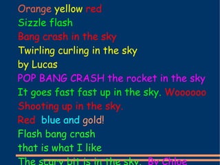 Y2 2009 Firework Poems | PPT