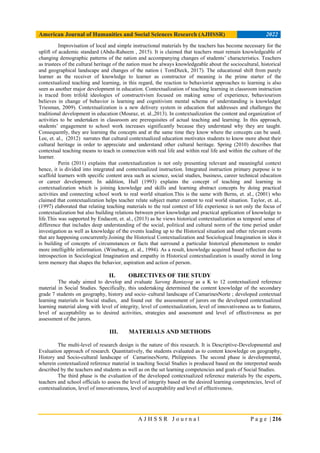 Development and Evaluation of a Contextualized Reference Material in Social Studies | PDF