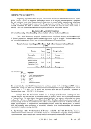 Development and Evaluation of a Contextualized Reference Material in ...
