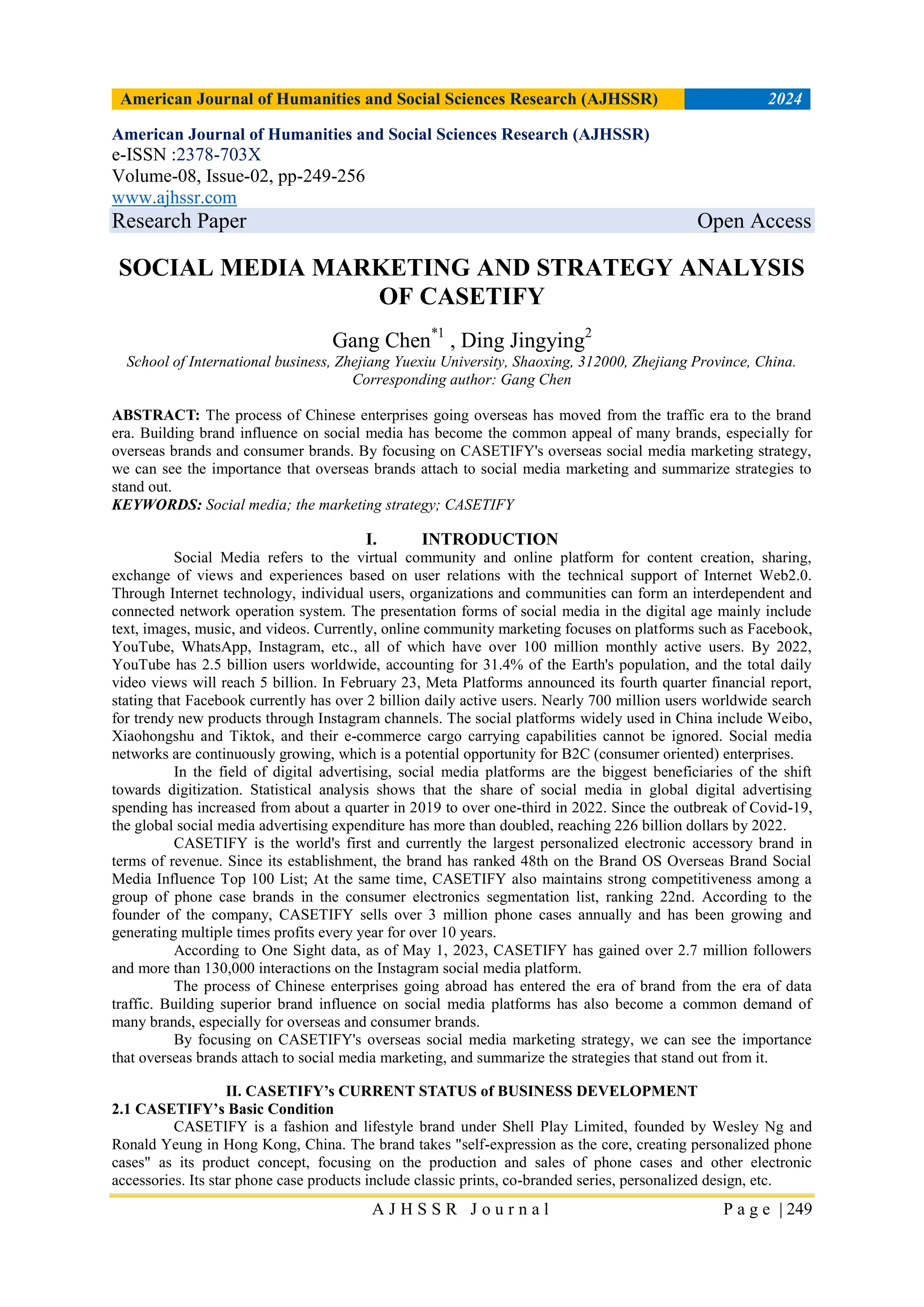 SOCIAL MEDIA MARKETING AND STRATEGY ANALYSIS OF CASETIFY | PDF