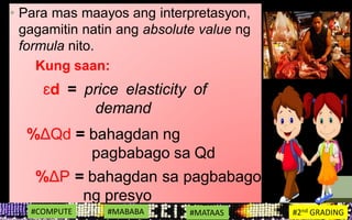 Aralin 2 price elasticity ng demand | PDF