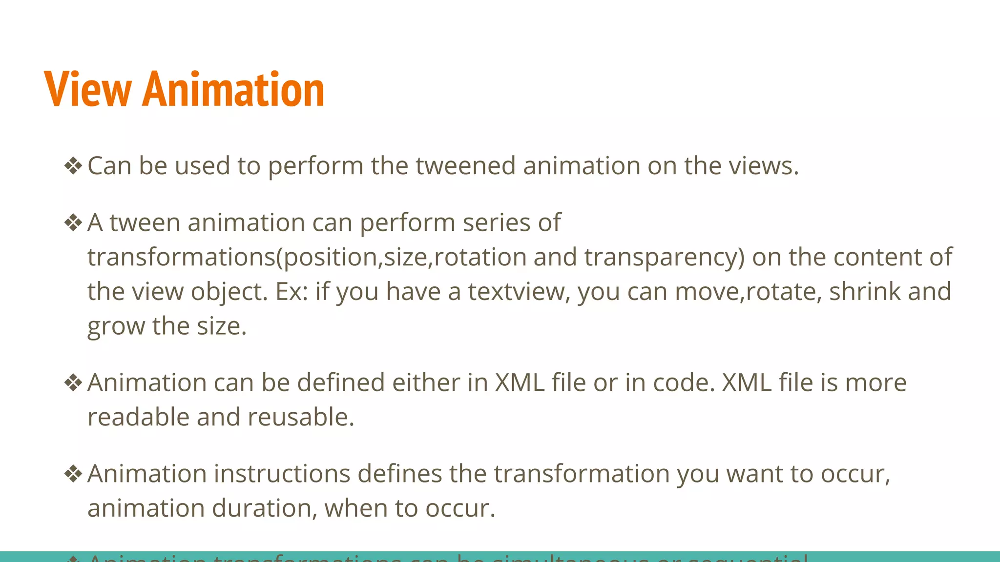 Android animation theory | PPTX | Computer Animation | Computer ...