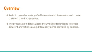 Android animation theory | PPTX | Computer Animation | Computer ...