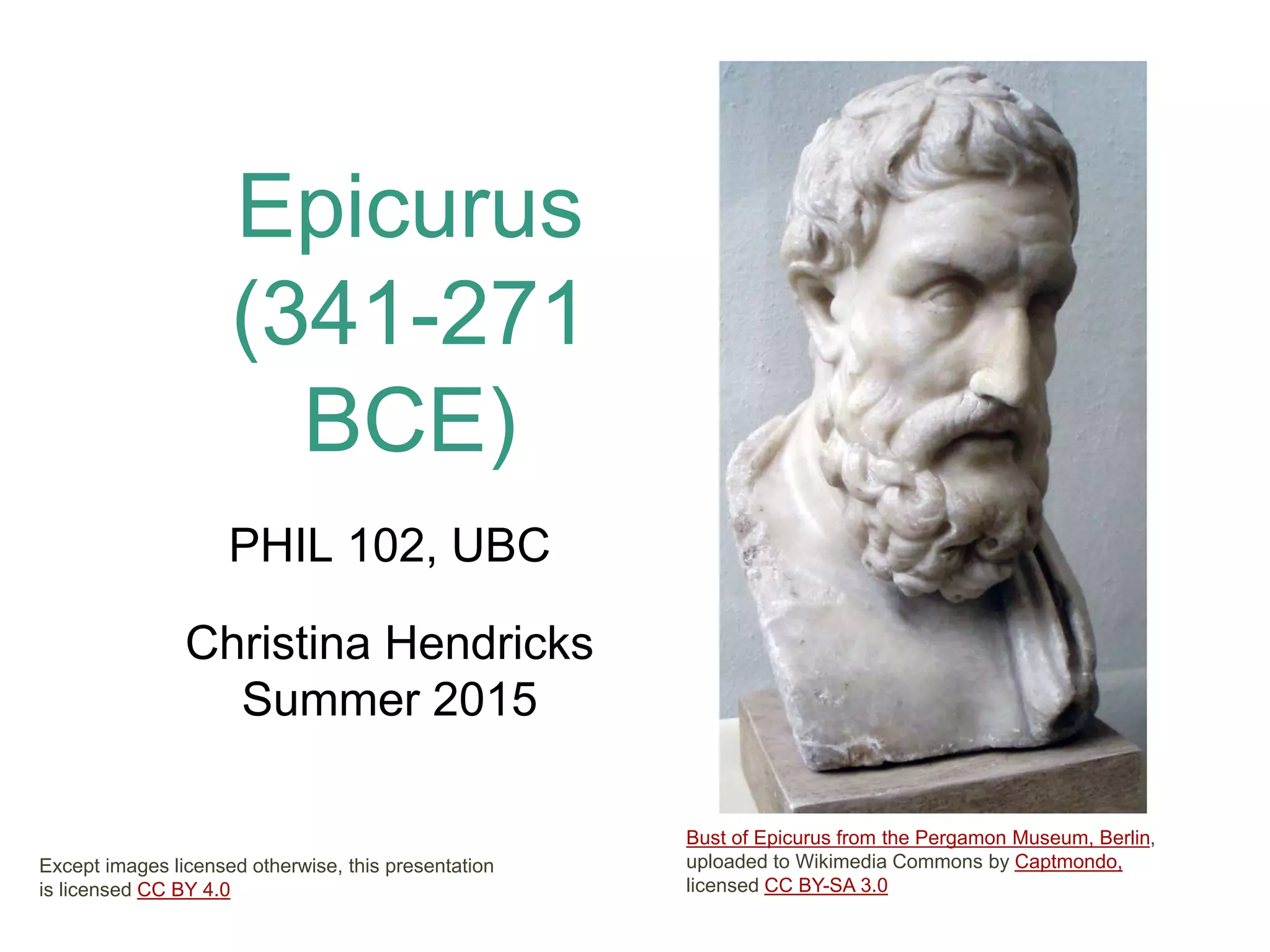 Epicurus on the happy life | PPTX