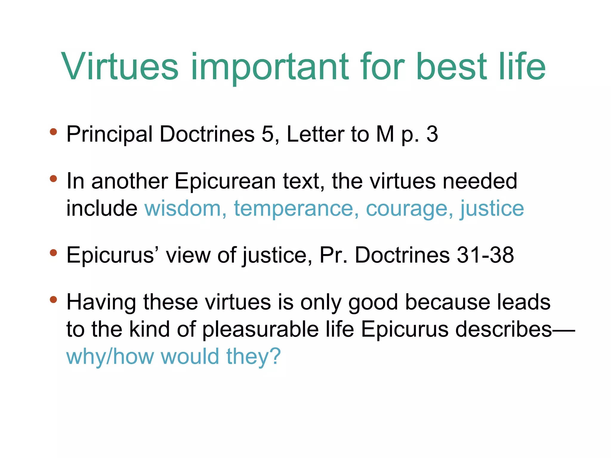Epicurus on the happy life | PPTX